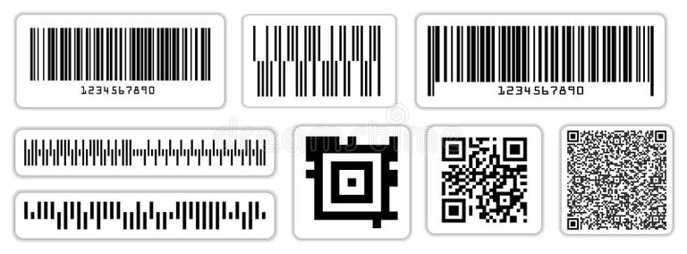 Set of Various Barcode Label or Scan Barcode Bars Supermarket or Retail ...