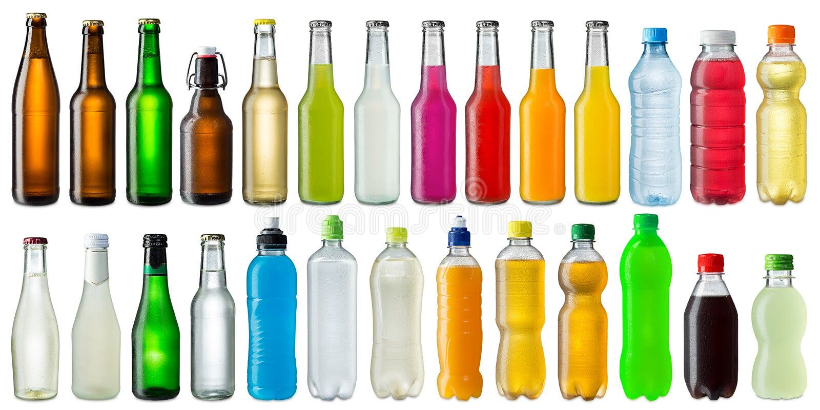 Colored plastic bottles stock image. Image of water, colorful - 13599407