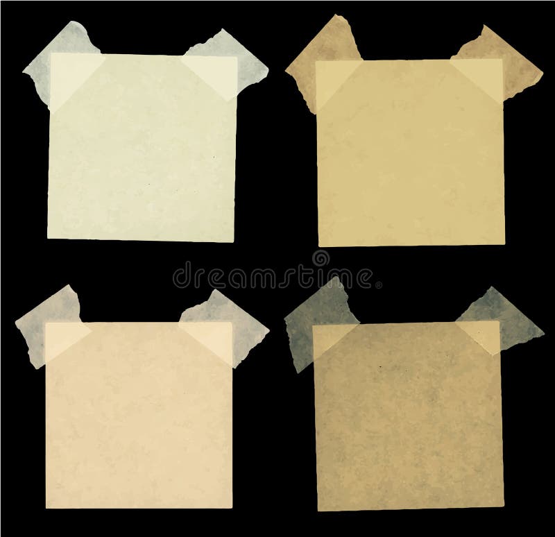 Set of Brown Note Papers with Colorful Lines and Stock Vector ...