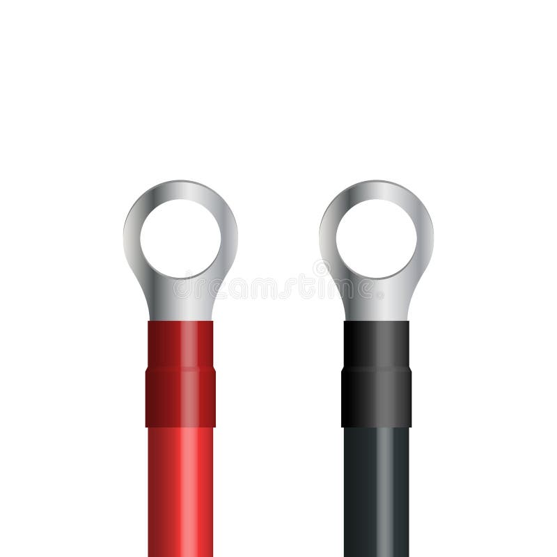 Set of Various Cable Lugs with Wire, 3D Vector Illustration Stock ...