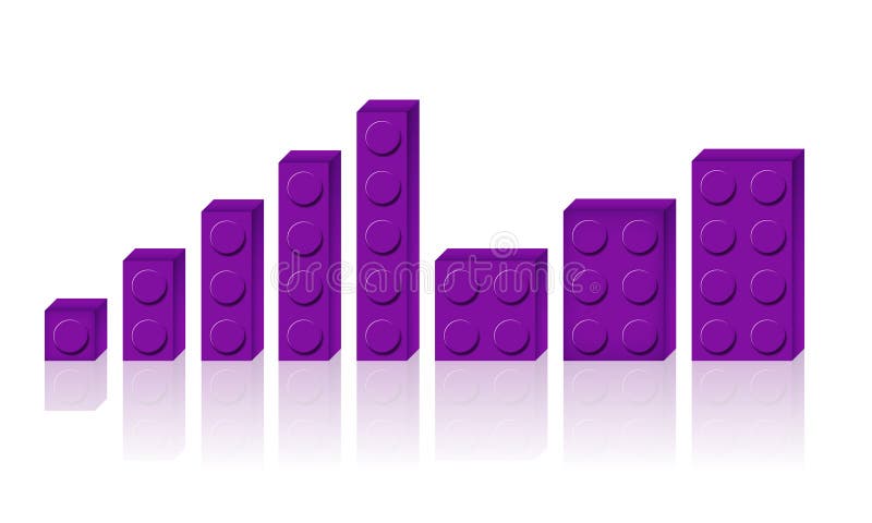 Set of Various Colored Bricks Stock Illustration - Illustration of ...