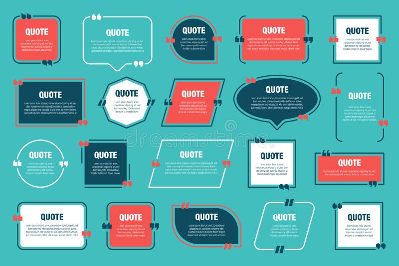 Set of Various Colorful Isolated Quote Frames. Speech Bubbles with ...
