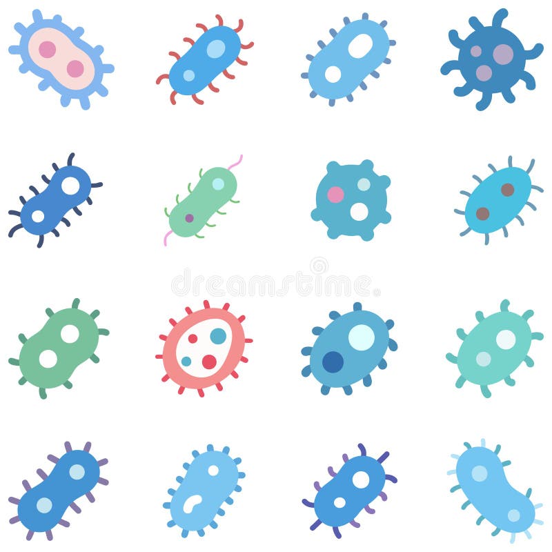 Set of Various Colorful Microbes Showing Different Shapes and Textures ...