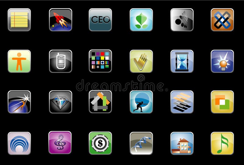 Set of Various Computer Icons Stock Vector - Illustration of people ...