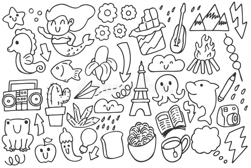 Set of various doodles art stock illustration. Illustration of design ... Set of various doodles art stock illustration. Illustration of design ...