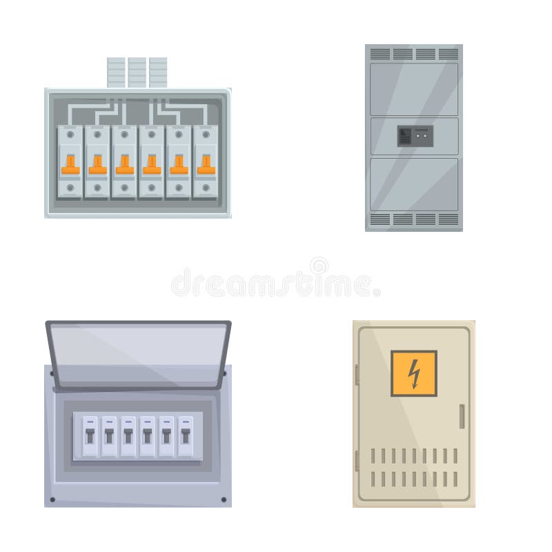 Set of Various Electrical Panels and Circuit Breakers Stock ...