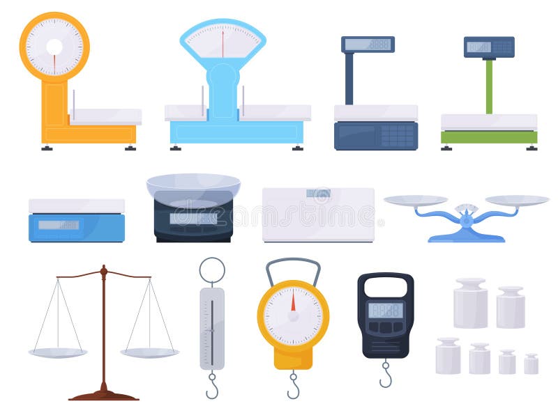 A Set of Various Electronic and Mechanical Scales for Measuring the ...