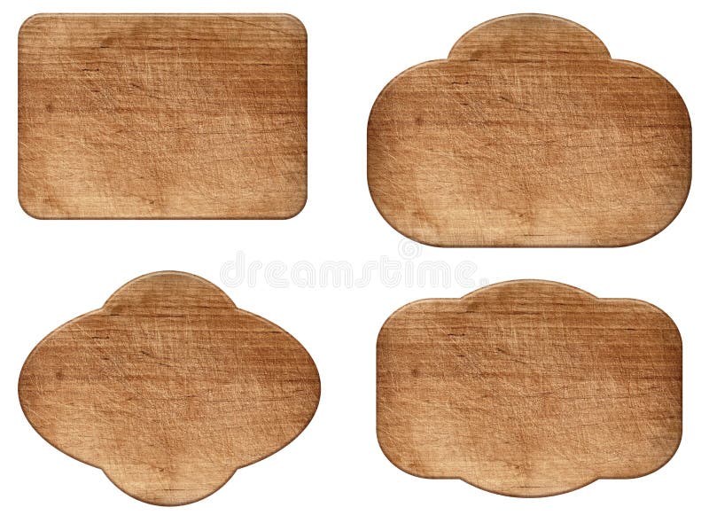Set of Various Empty Wooden Sign or Shapes Stock Photo - Image of wood ...