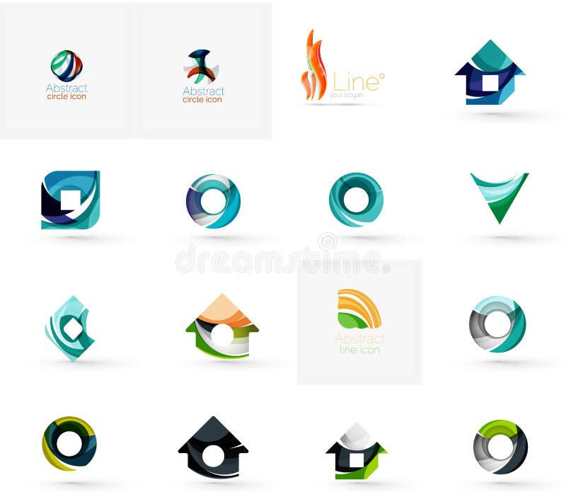Set Of Various Geometric Icons Stock Illustration - Illustration of ...