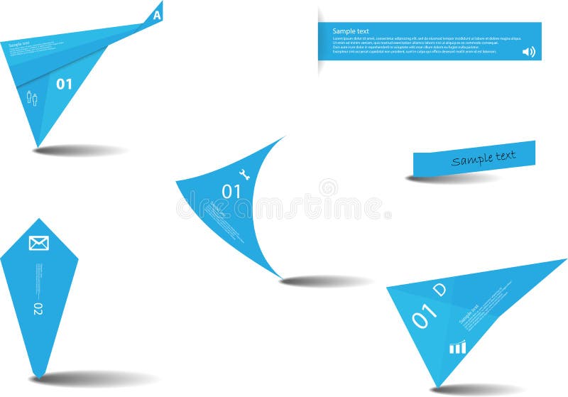 Set of Various Graphic Elements with Blue Color Stock Vector ...