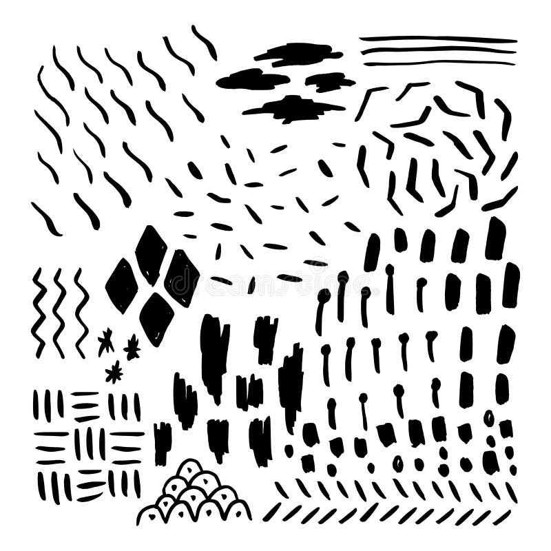 Pack of Various Hand Painted Grunge Design Elements. Stock Vector ...