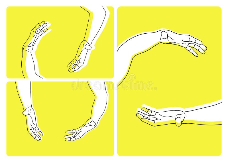 Set of Various Hands Movements. Typographic Poster Design. Vector ...