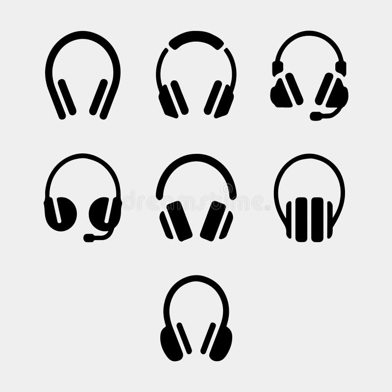 Set of Various Headphones and Headsets Icons Stock Vector ...