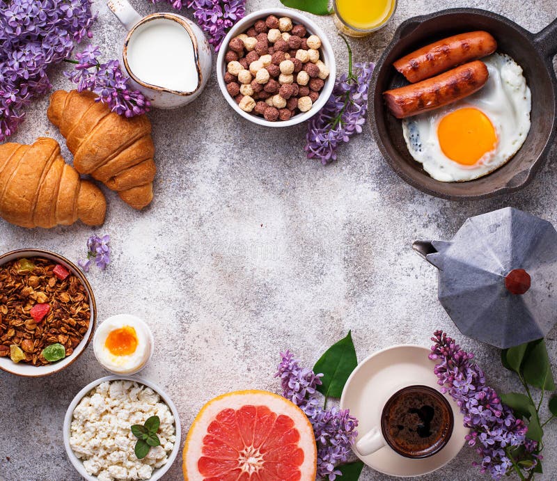 Set of Various Healthy Breakfast Stock Image - Image of colorful ...