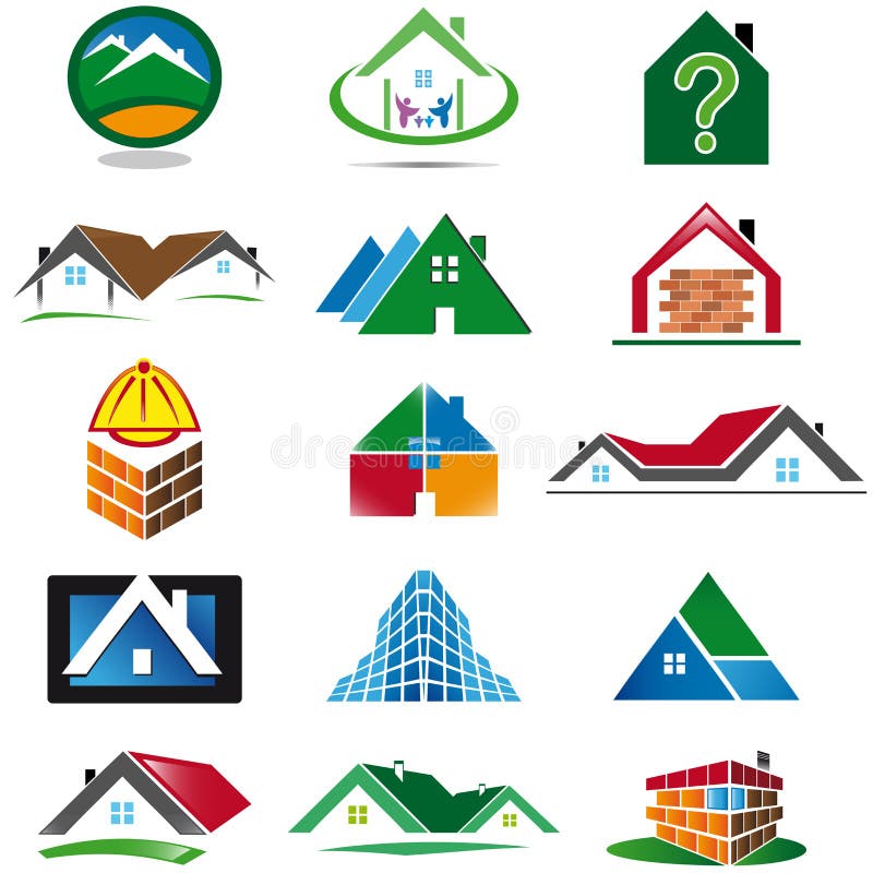 Set of various house icons stock vector. Illustration of leaf - 65601868