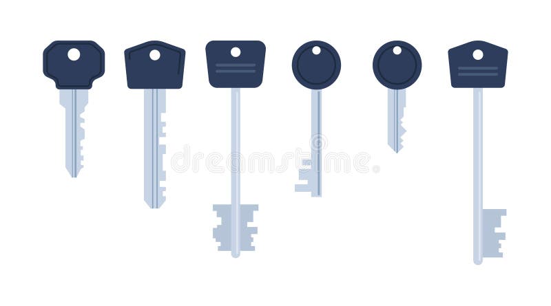 Set of Various House Keys. Different Door Keys. Home Security Stock ...