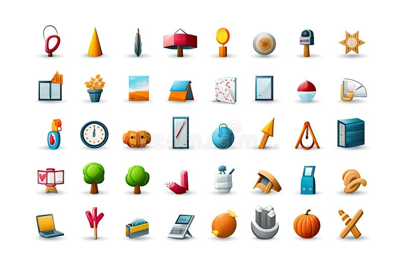 A Set of Various Icons Colletion, Generative AI Stock Illustration ...