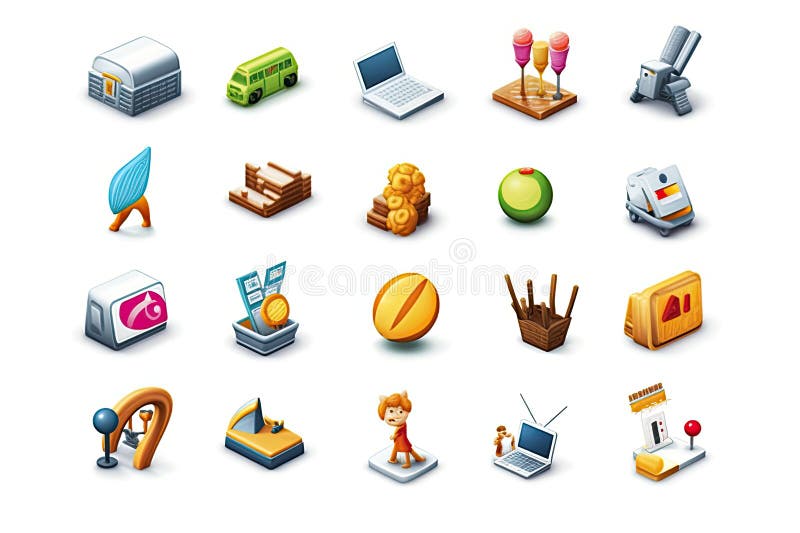 A Set of Various Icons Colletion, Generative AI Stock Illustration ...