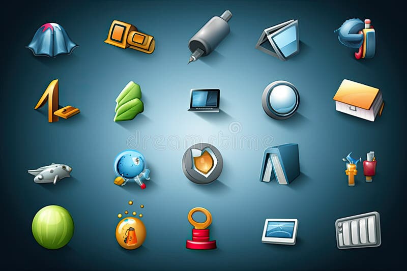 A Set of Various Icons Colletion, Generative AI Stock Illustration ...