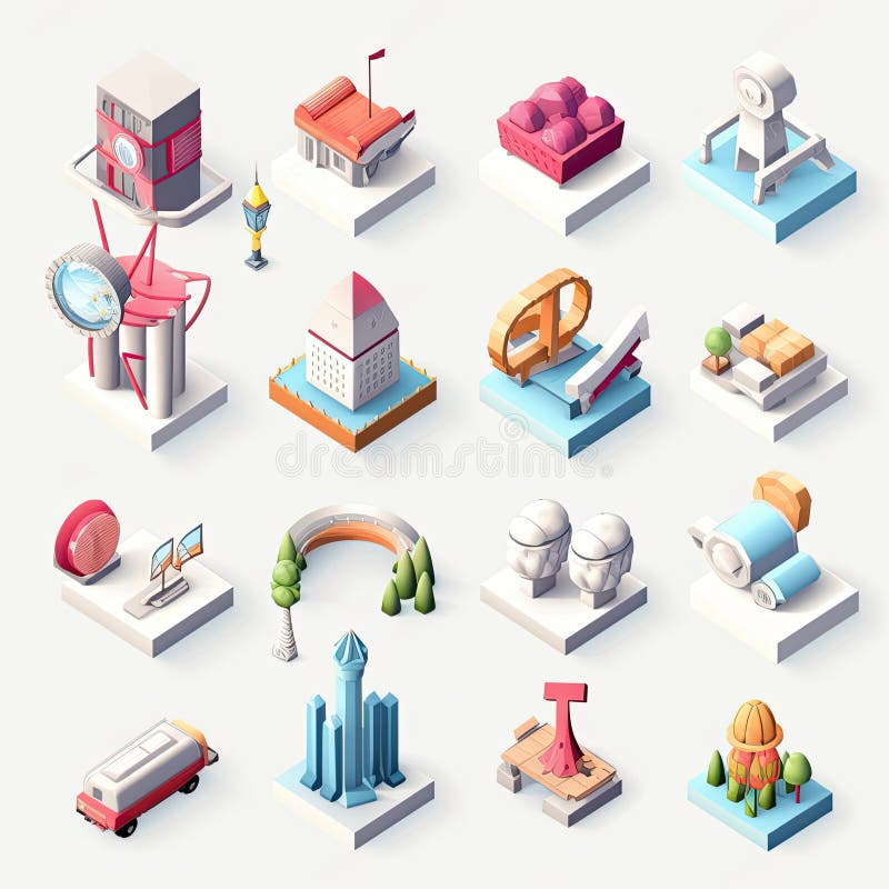 A Set of Various Icons Colletion, Generative AI Stock Illustration ...