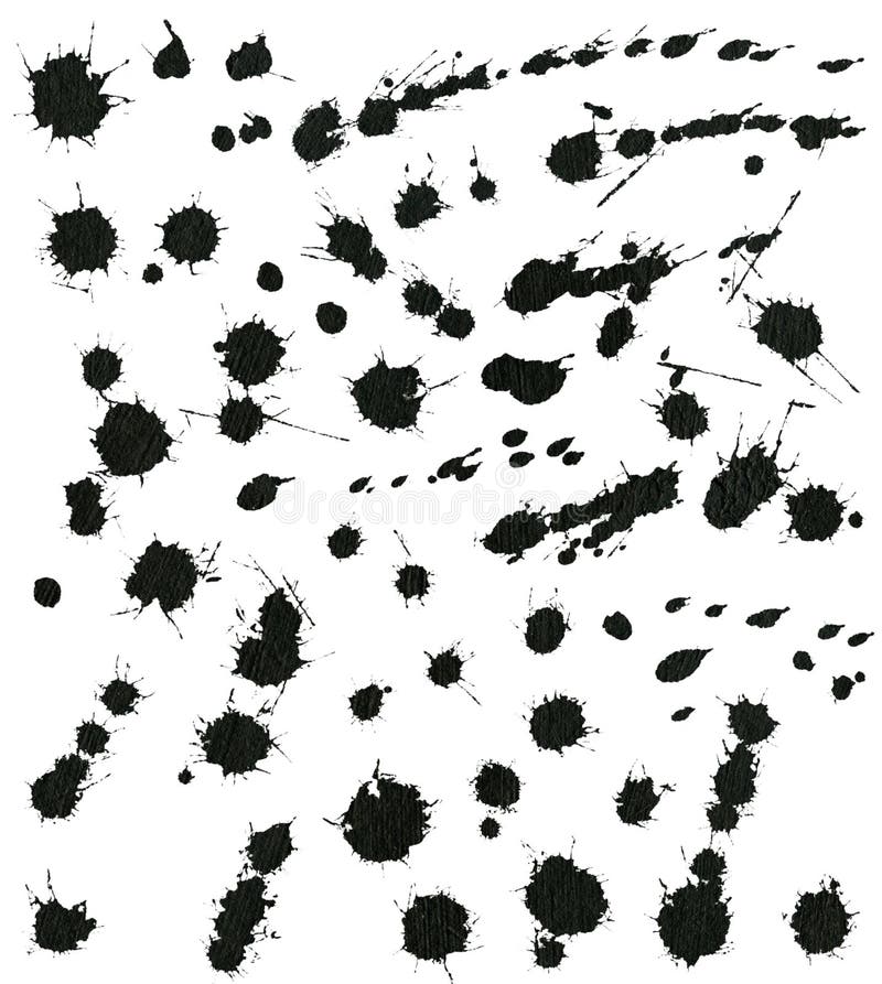 Set of Various Ink Splatter Stock Illustration - Illustration of drip ...