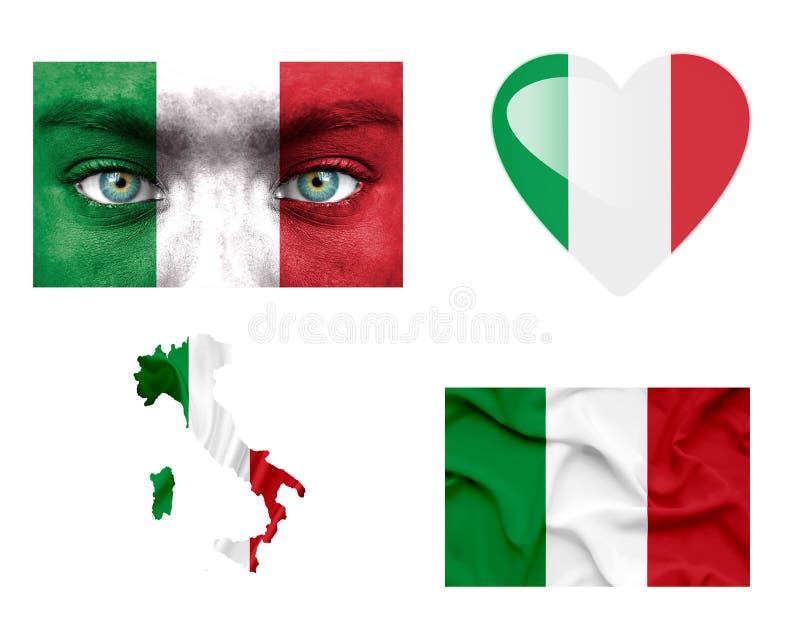 Set of various Italy flags stock illustration. Illustration of face ...