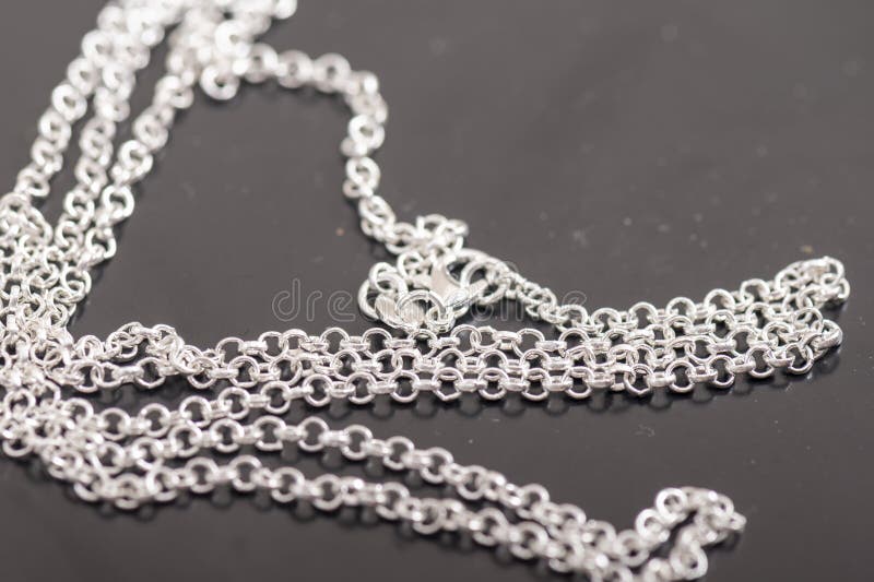 Set of Various Jewelry Chains Isolated on Background, Each One Shot ...