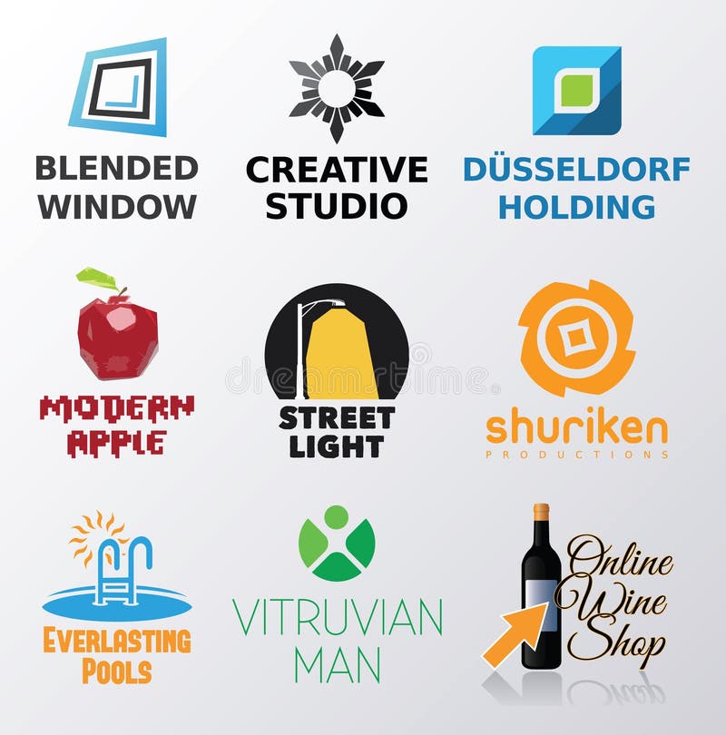 Set of Various Logo Inspired Shapes Stock Vector - Illustration of ...