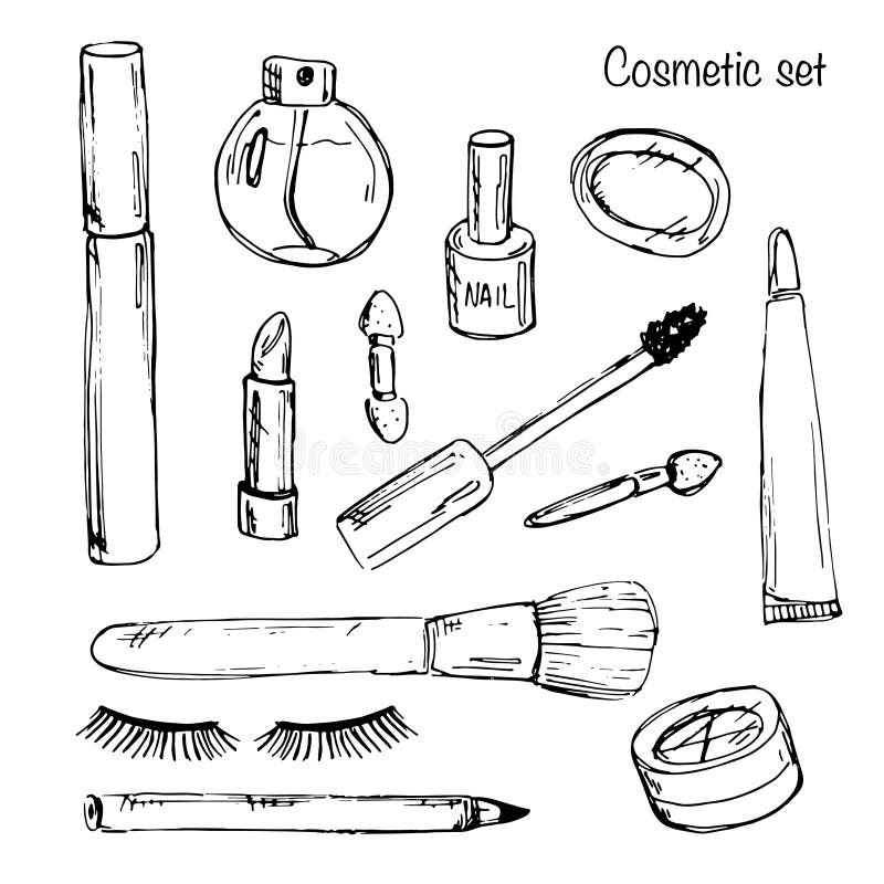 Drawing Of Makeup Products