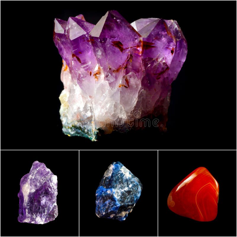 Set of Various Mineral Rocks and Stones Stock Image - Image of stone ...
