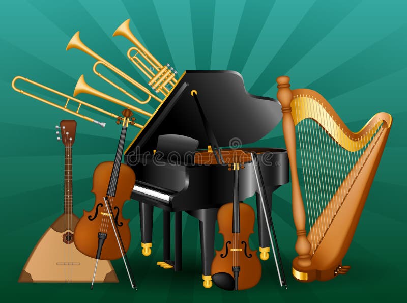 Musical Instruments. Vector Stock Vector - Illustration of accordion ...