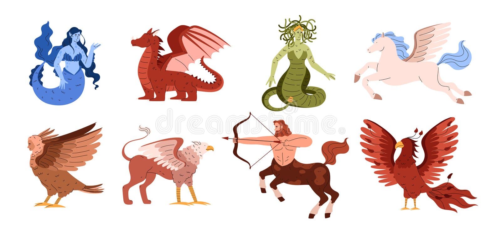 Red Mythical Creatures Stock Illustrations – 468 Red Mythical Creatures ...
