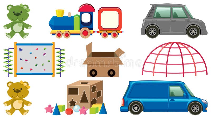 Set of Various Objects Cartoon Stock Vector - Illustration of wildlife ...