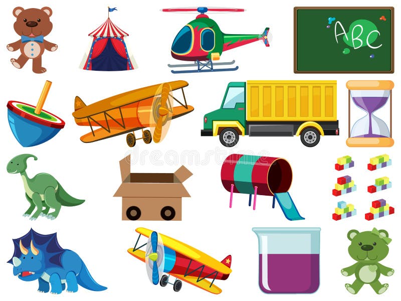 Objects Cartoon Clip Arts Illustration Set Stock Vector - Illustration ...