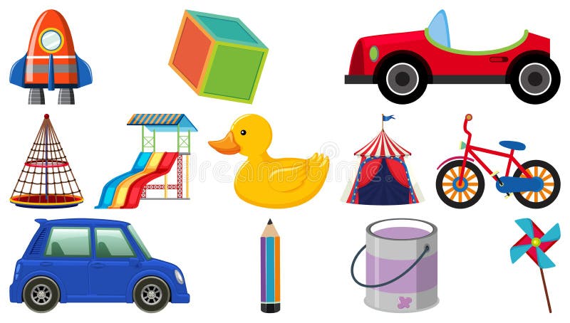 Set of Various Objects Cartoon Stock Vector - Illustration of play ...