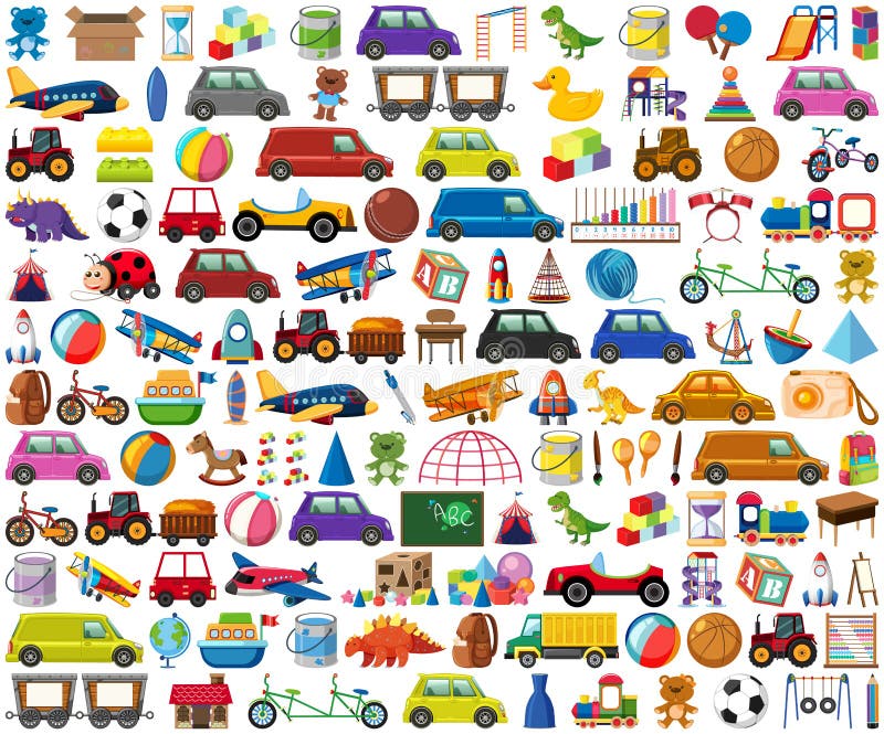 Set of Various Objects Cartoon Stock Vector - Illustration of children ...