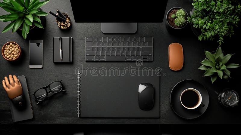 Set of Various Office Electronics Top View Stock Illustration ...