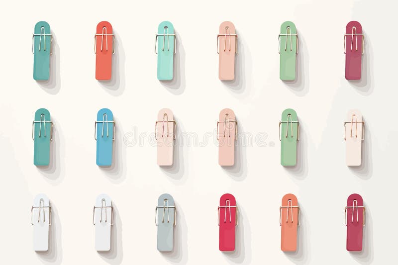 Set of Various Paper Clips Isolated Vector Style Illustration Stock ...