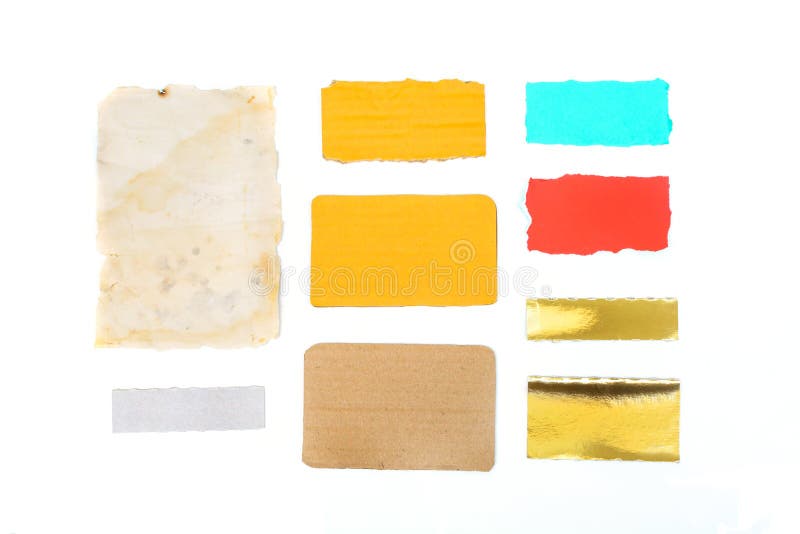 Set of Various Paper Pieces Stock Image - Image of business, brown ...