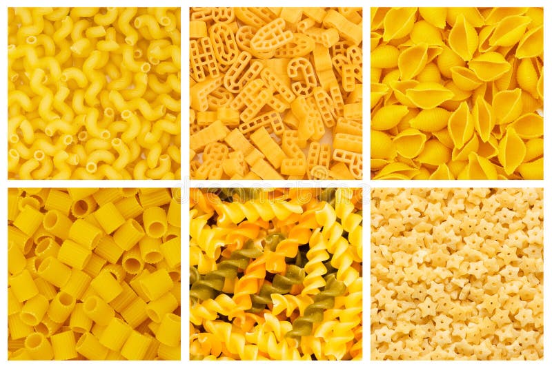 Italian pasta collage stock photo. Image of culinary - 13830074