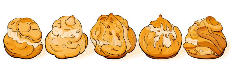 Profiteroles Illustration Stock Illustrations – 255 Profiteroles ...