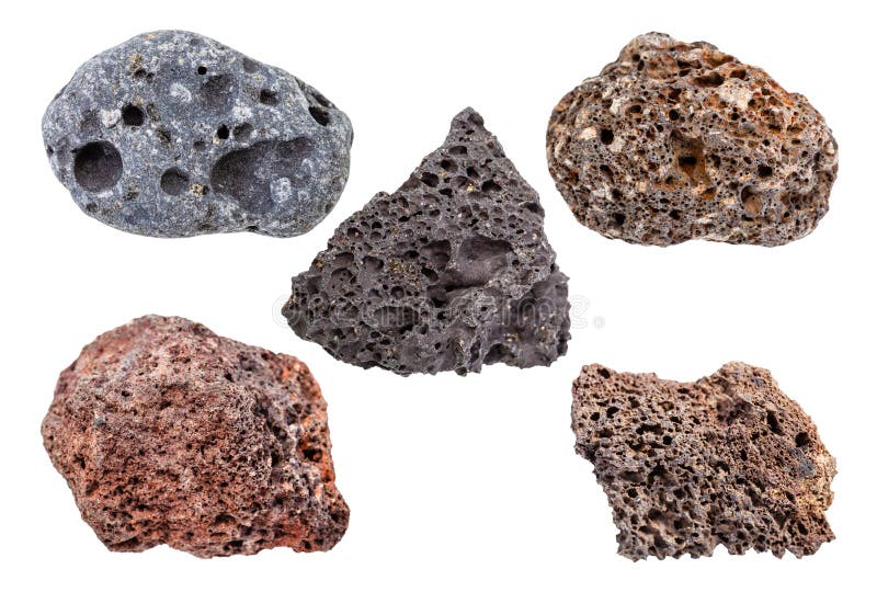 Set of Various Pumice Rocks Isolated on White Stock Photo - Image of ...