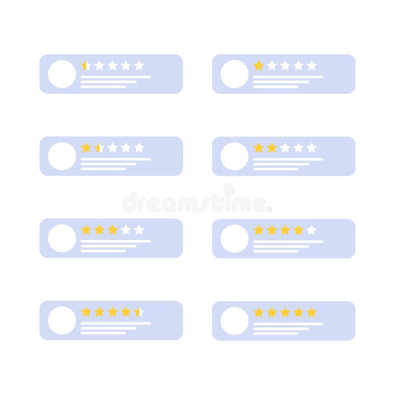 Set of Various Review and Rating Flat Design Stock Vector ...