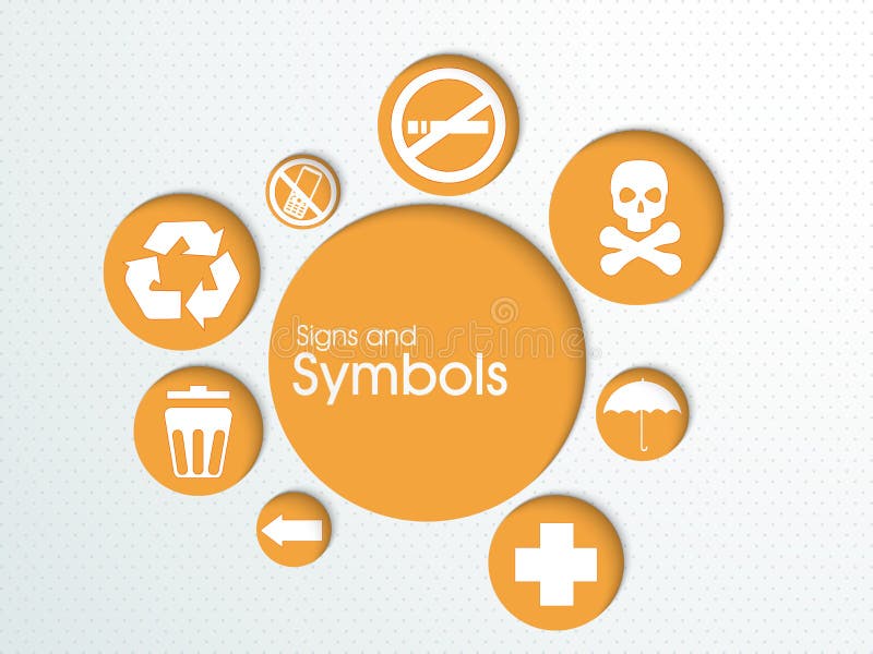 Set of Various Signs and Symbols. Stock Illustration - Illustration of ...