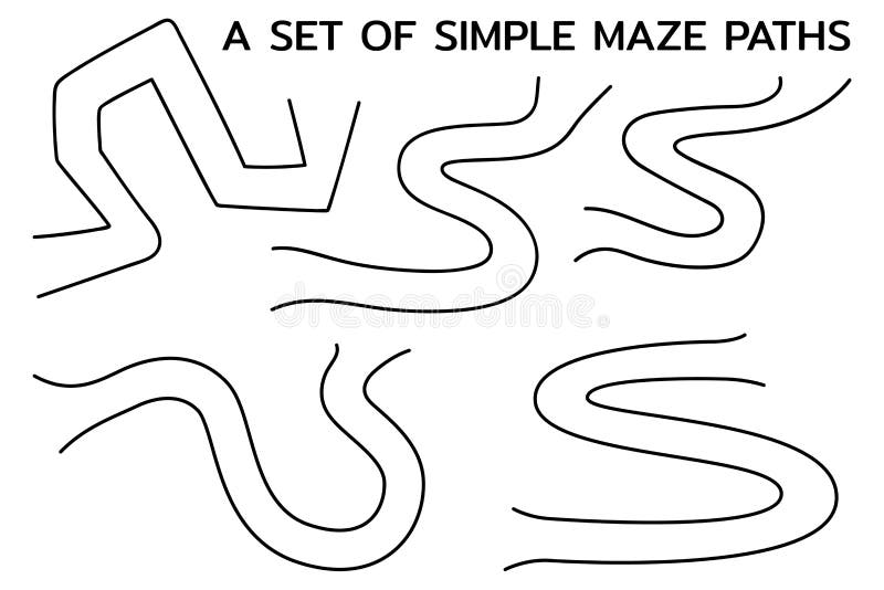 Set of Various Simple Mazes. Templates for Children Puzzles and ...