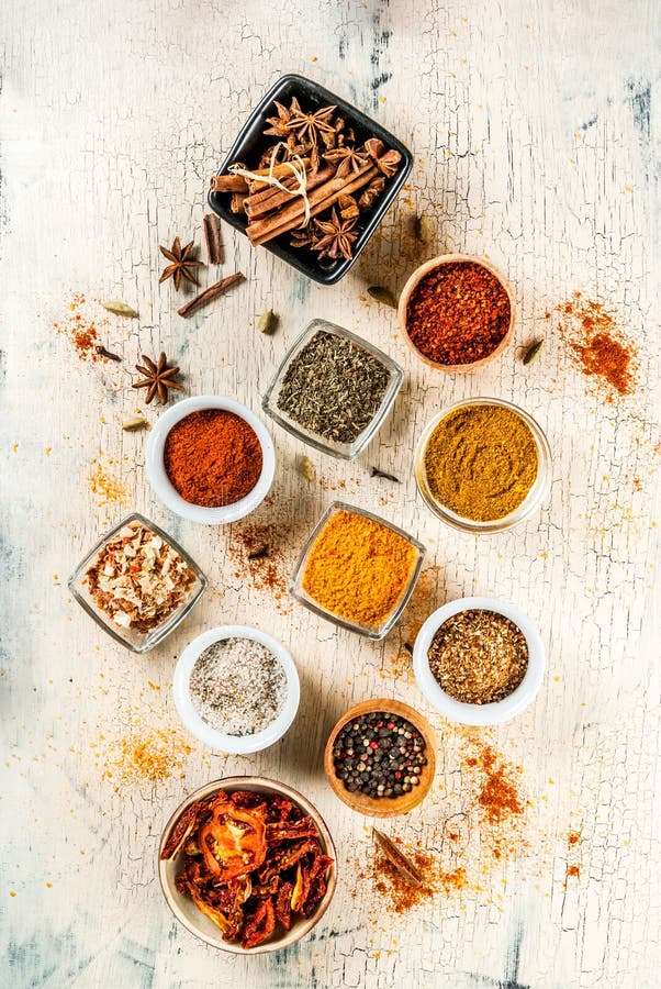 Set of various spices stock image. Image of background - 113362573
