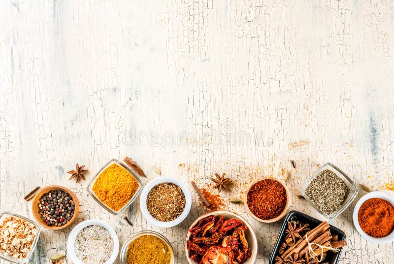 Set of various spices stock image. Image of paprika - 118478667