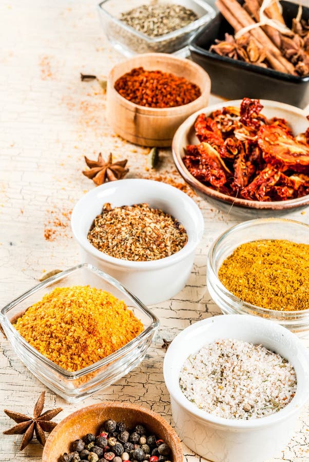 Set of various spices stock image. Image of seasoning - 113362589