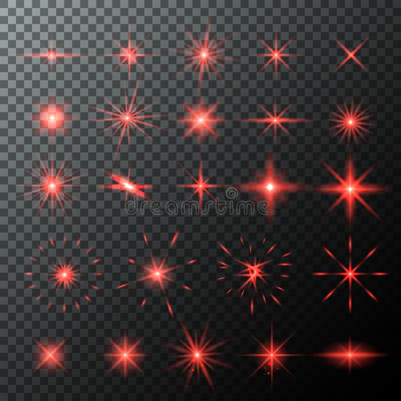Set of Various Starry Flare Elements. Vector Illustration with Light ...