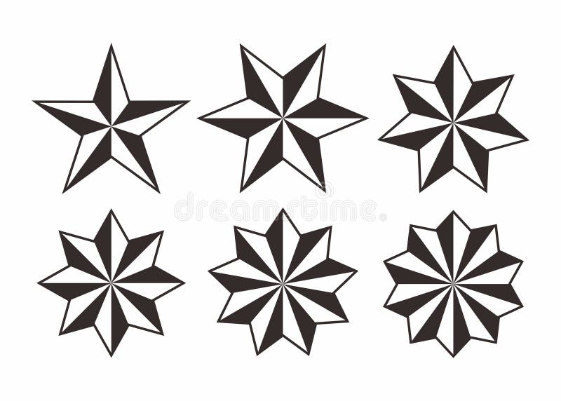 Set of Various Stars Shape Vector Stock Illustration - Illustration of ...